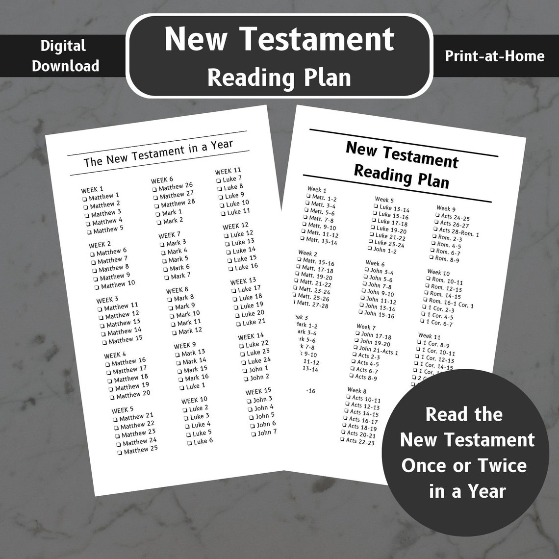 New Testament Bible Reading Plans, Read the New Testament in a Year ...