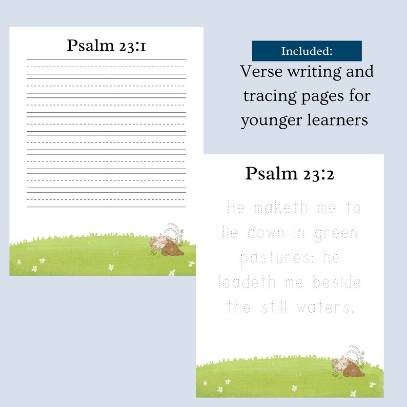 Psalm 23 Scripture Memory Bundle, Psalm 23 Printable, Memorize ...