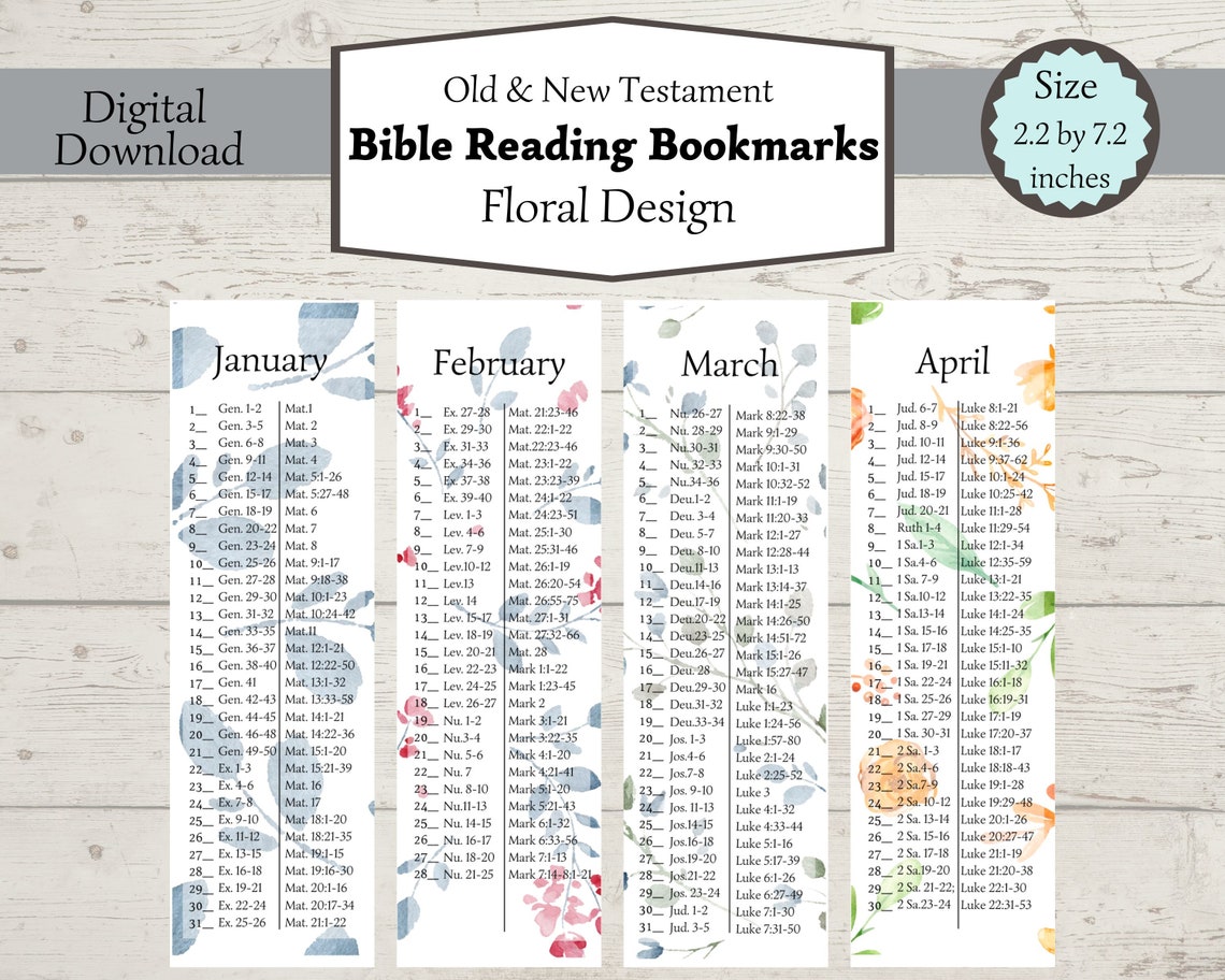 Old & New Testament Bible Reading Bookmarks Read the Bible - Etsy