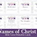 The Names of Christ Bible Verse Cards Set 1, Scripture Memory Cards ...