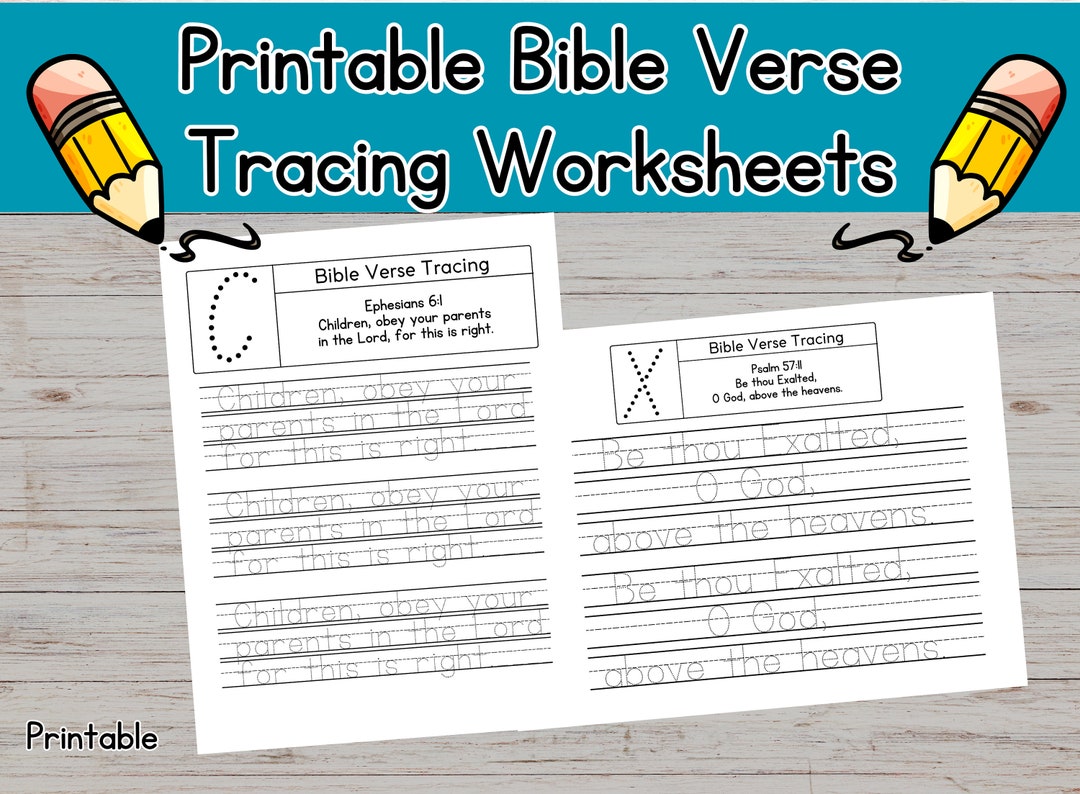 Bible Verse Tracing Worksheets, Handwriting Practice Sheets, Homeschool ...