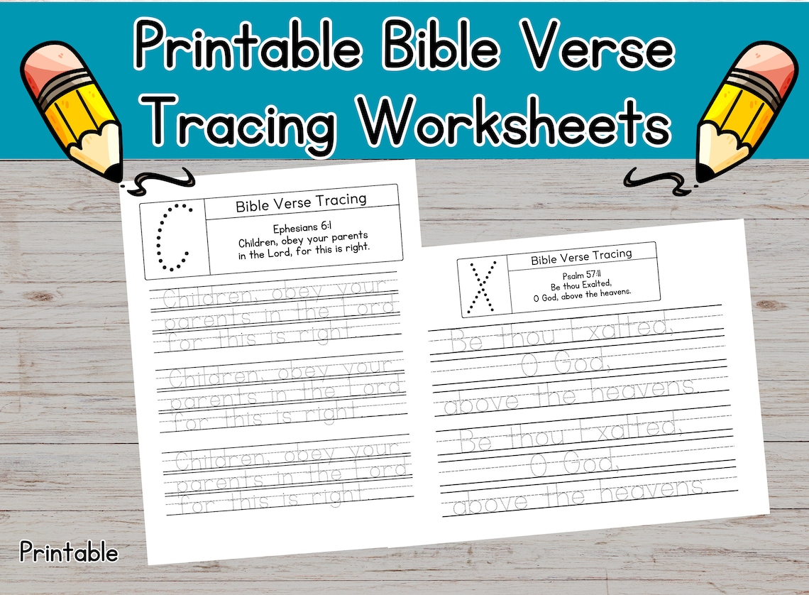 Bible Verse Tracing Worksheets, Handwriting Practice Sheets, Homeschool ...