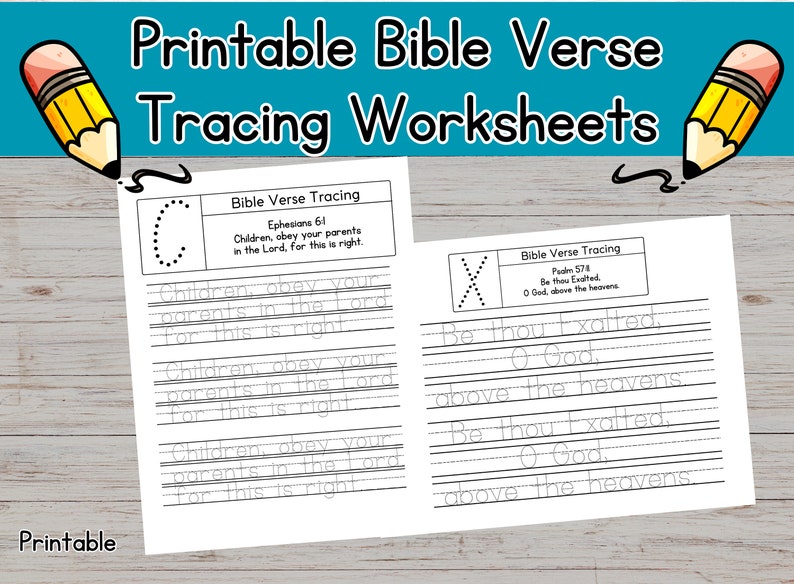 Bible Verse Tracing Worksheets, Handwriting Practice Sheets, Homeschool ...