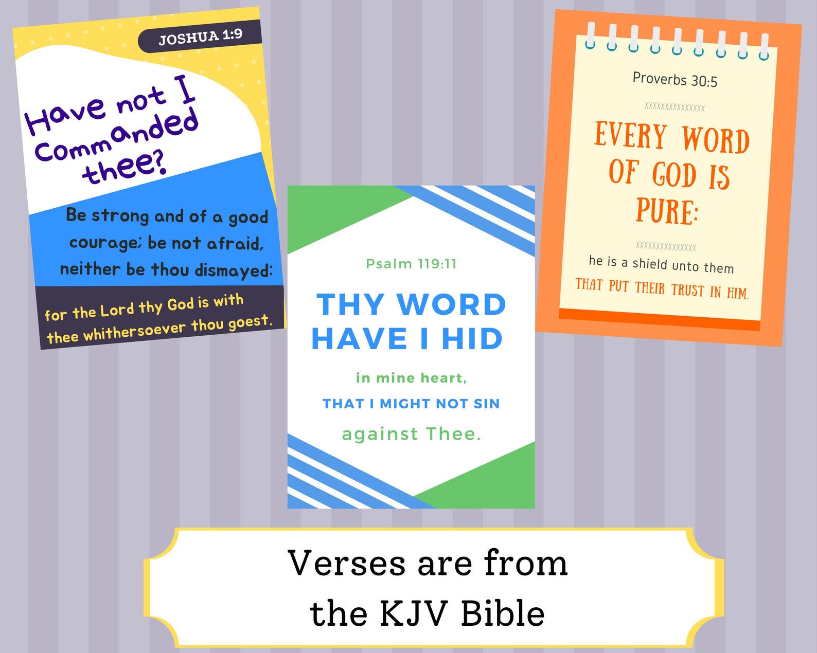 Bible Verse Posters | Sunday School Decor | Home Decor | KJV Bible ...