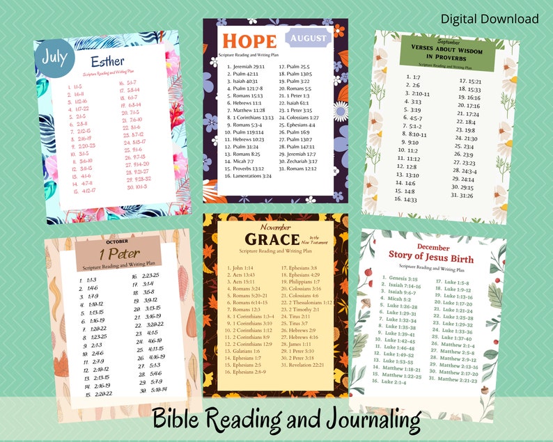 12 Month Bible Reading | Bible Writing | Digital Download | Bible ...