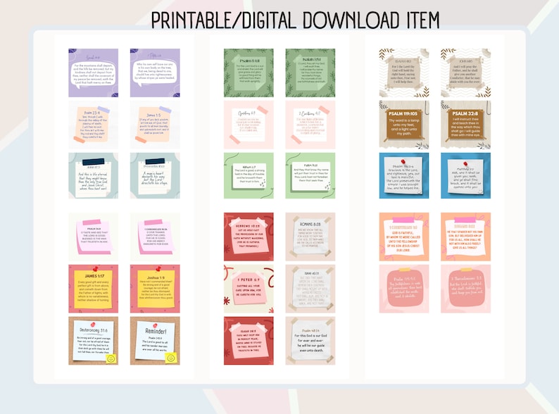 52 Bible Verses for 2025, Scripture Memory, Square Verse Cards, KJV ...