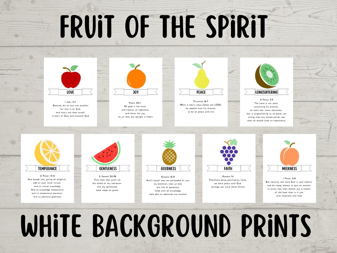 Fruit of the Spirit Printable Resources Printable Bookmarks Verse Cards ...