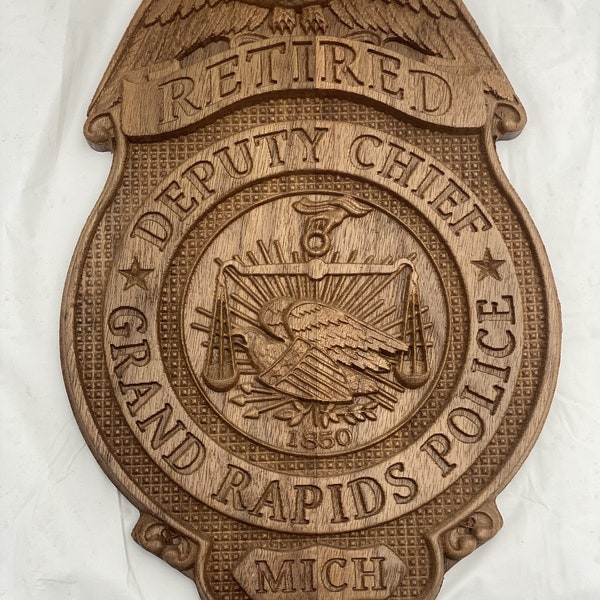 Wood Police Badge Plaque - Etsy
