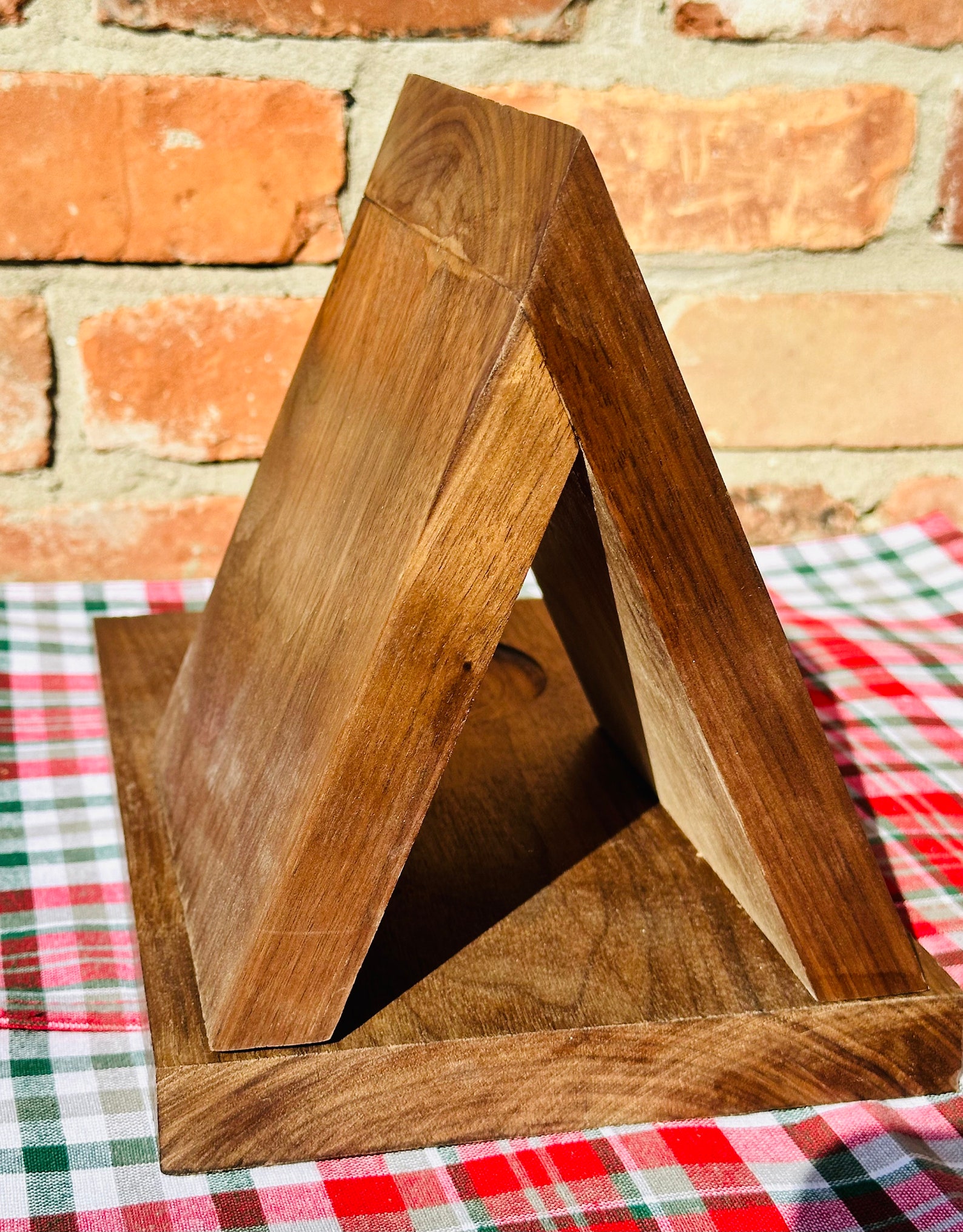 Wooden Triangle Book Holder With Cup Holder Custom Engraved Table or ...