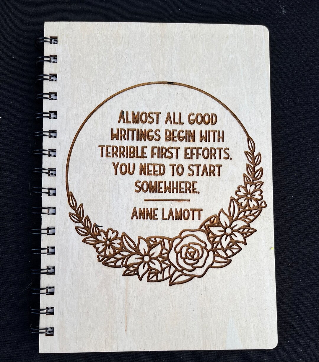 Custom Wood First Draft Notebook Journal - Booktok Journal Author ...