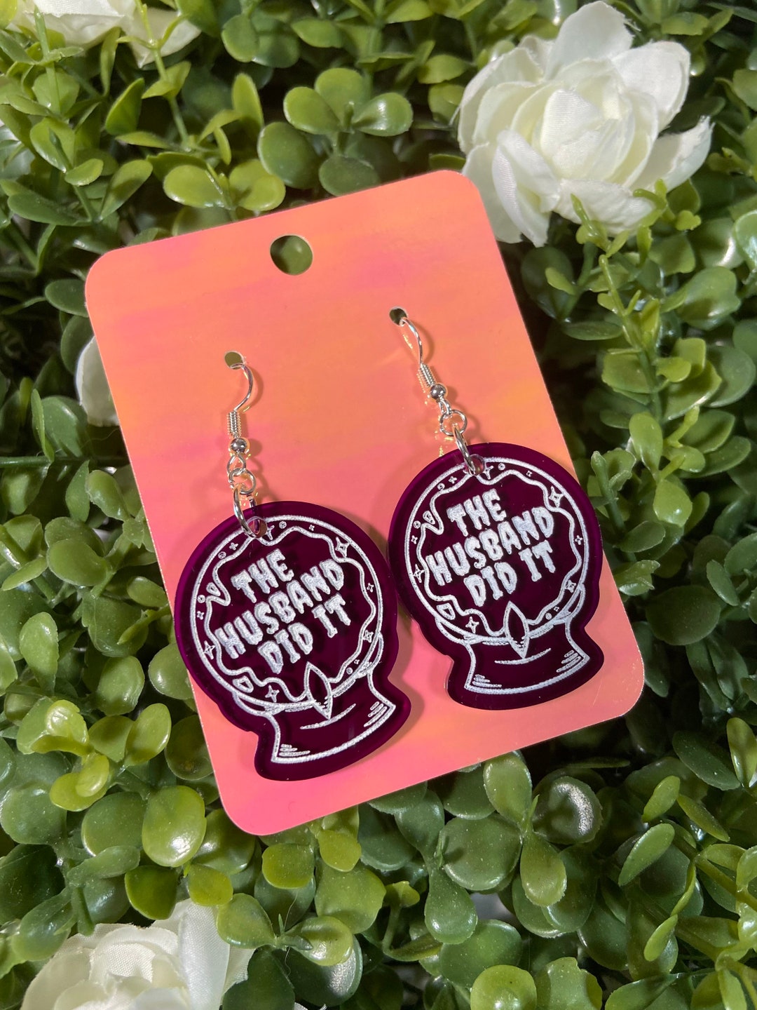 True Crime the Husband Did It Crystal Ball Earrings - Halloween ...