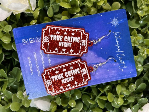 True Crime Ticket Earrings Live Show Ticket Earrings - Etsy