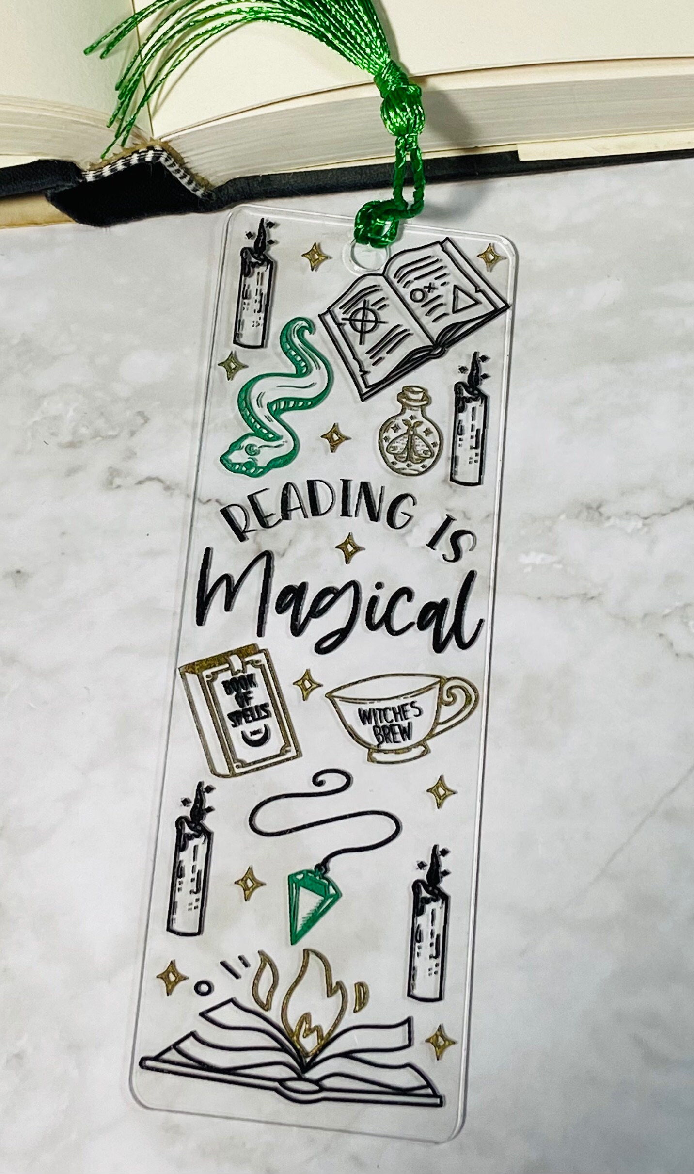 Custom Reading is Magical Acrylic Bookmark Witch magic | Etsy