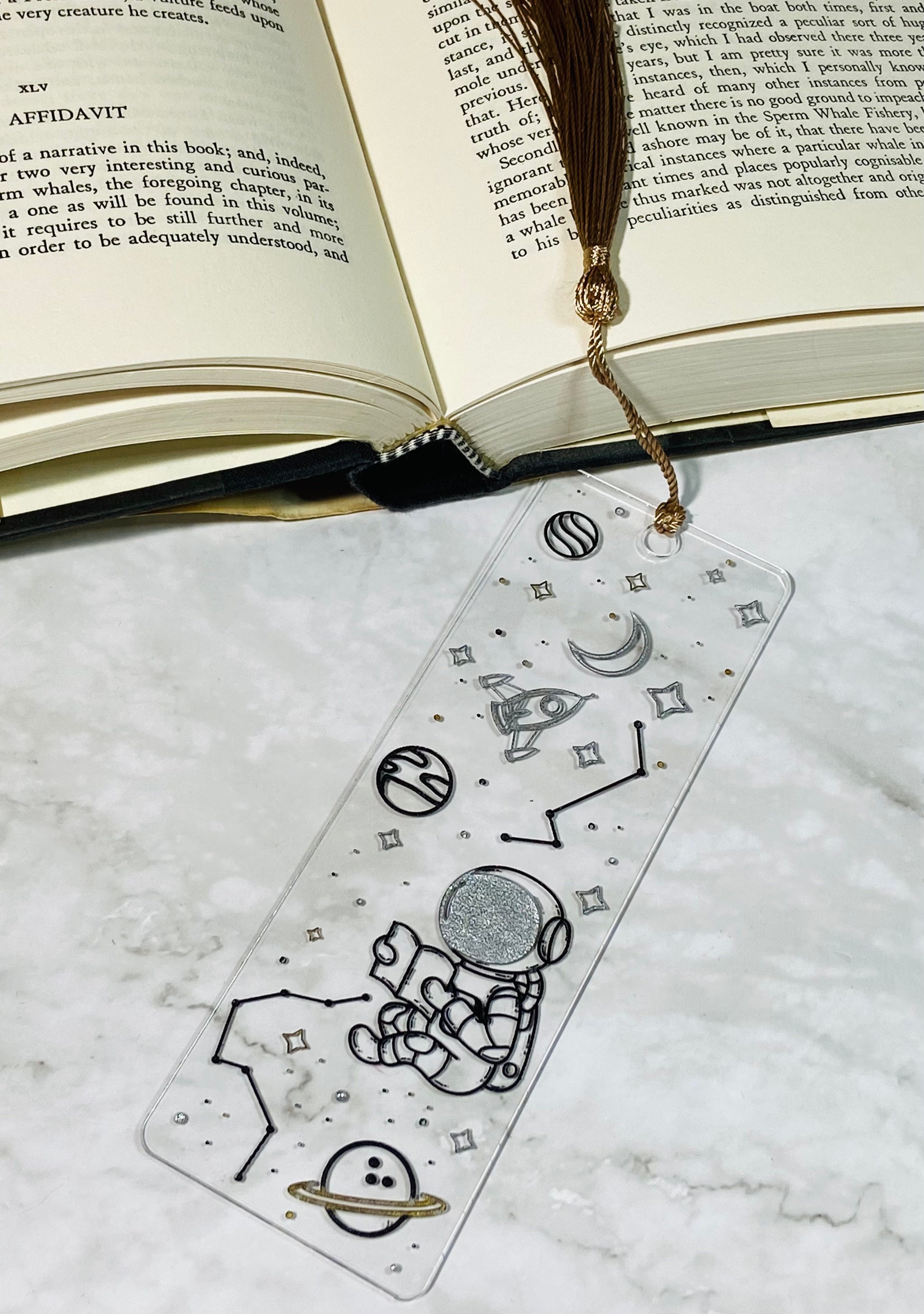 Custom Reading Astronaut in Outer Space Bookmark Space - Etsy
