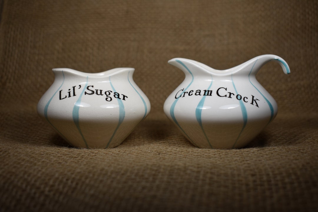 Vintage 1958 Holt Howard Pixie Ware Cream Crock & Lil' Sugar Base (no ...