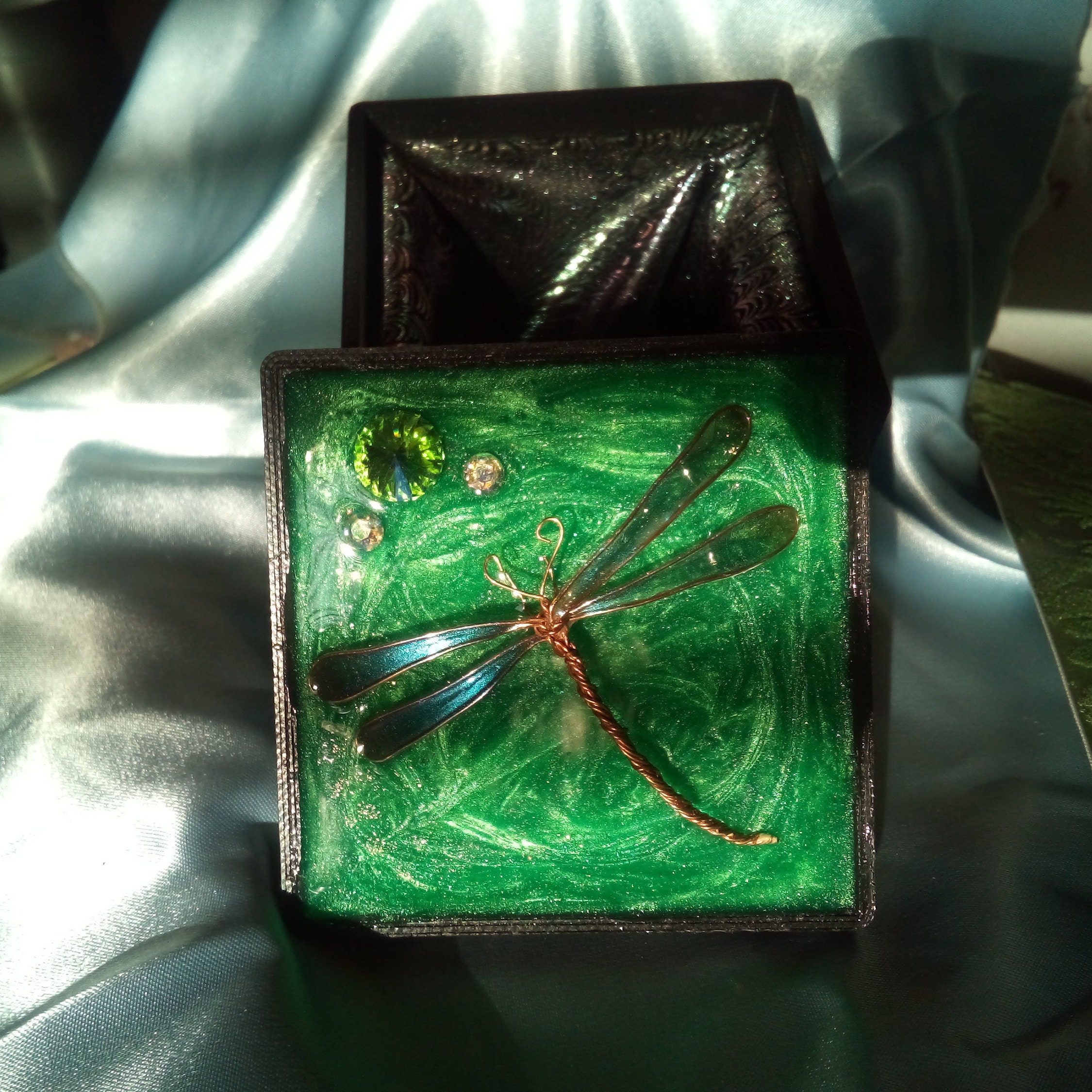 Dragonfly Trinket Keepsake Box with Resin Top | Etsy