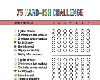 75 Hard Ish Tracker - Etsy
