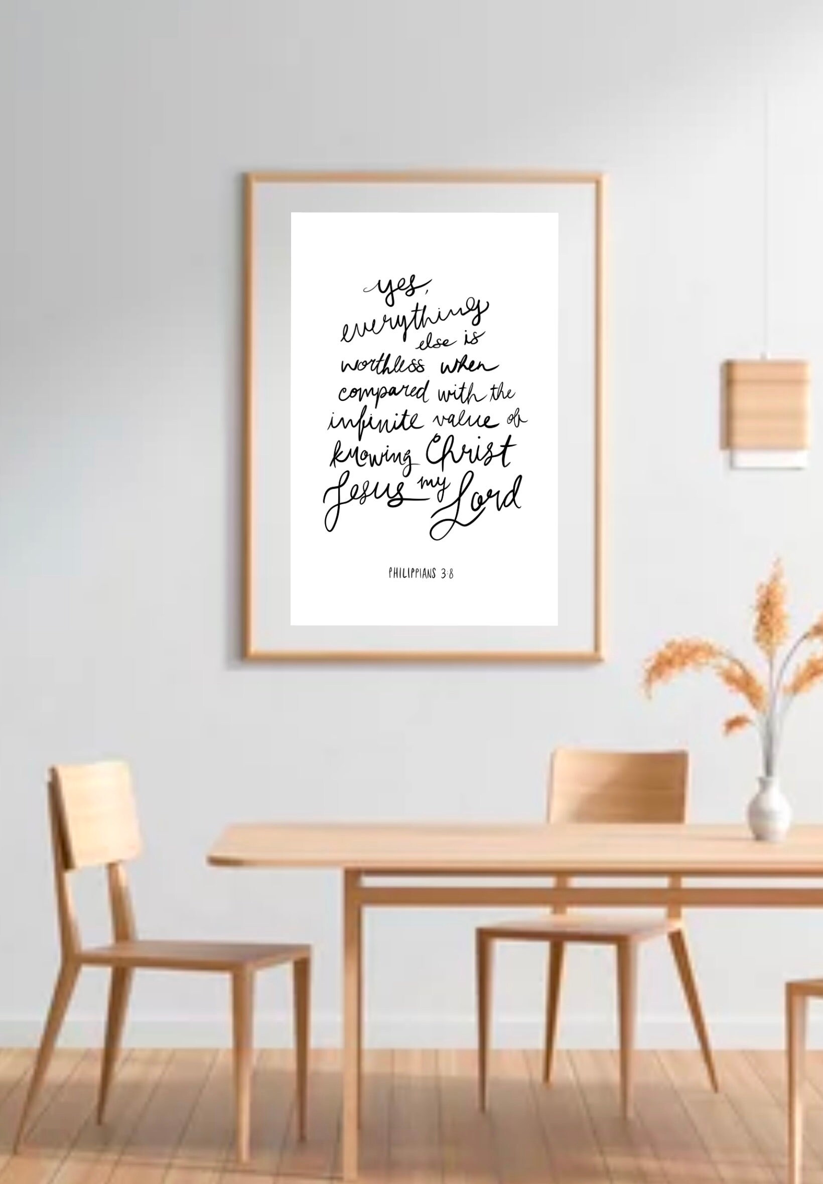 PHILIPPIANS 3:8 Christian Wall Art Poster Bible Verse Handmade Gift ...