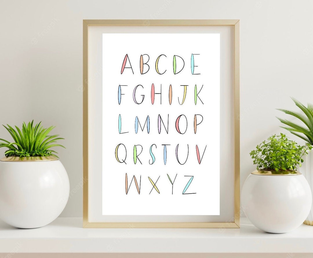 ABC Kids Nursery Colorful Wall Art Poster Digital Download Printable ...