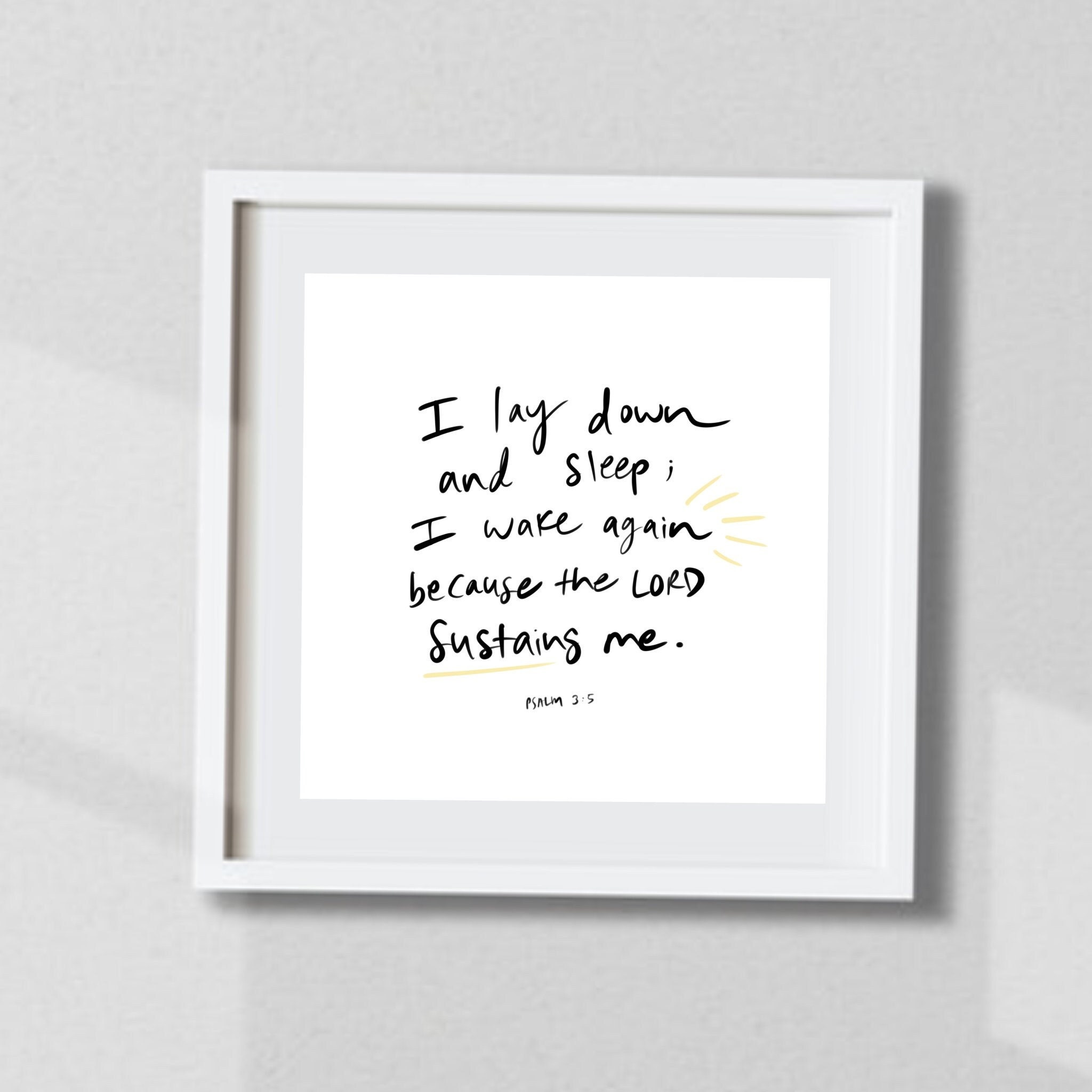 Psalm 3:5 Bible Verse Print - Christian Wall Art (digital Download) - Etsy