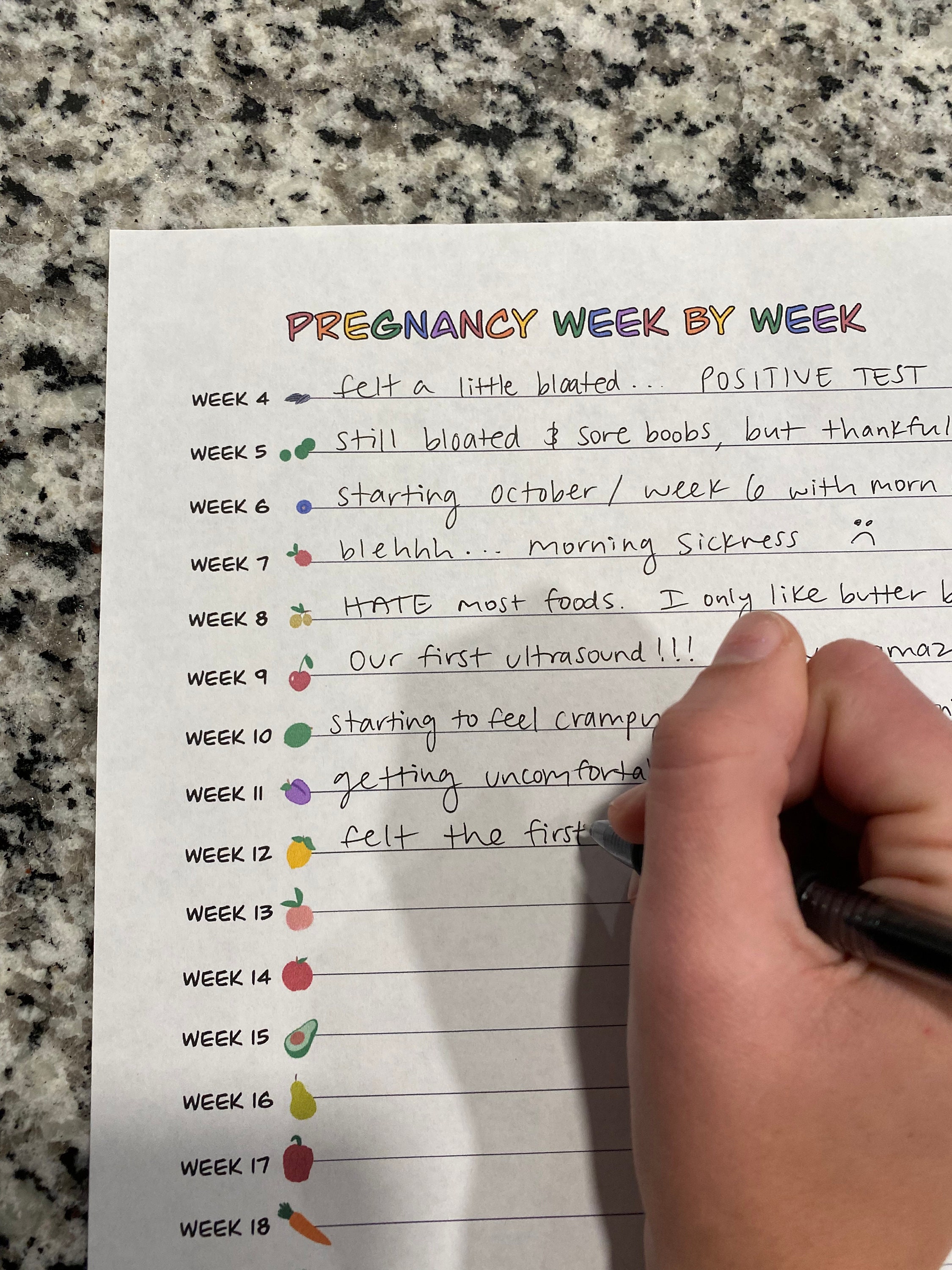 Pregnancy Tracker Week by Week Printable - Etsy
