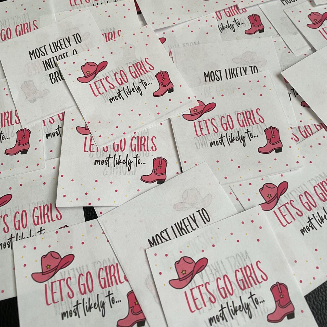 Cowgirl Last Rodeo “most Likely To” Bachelorette Printable Game Digital ...