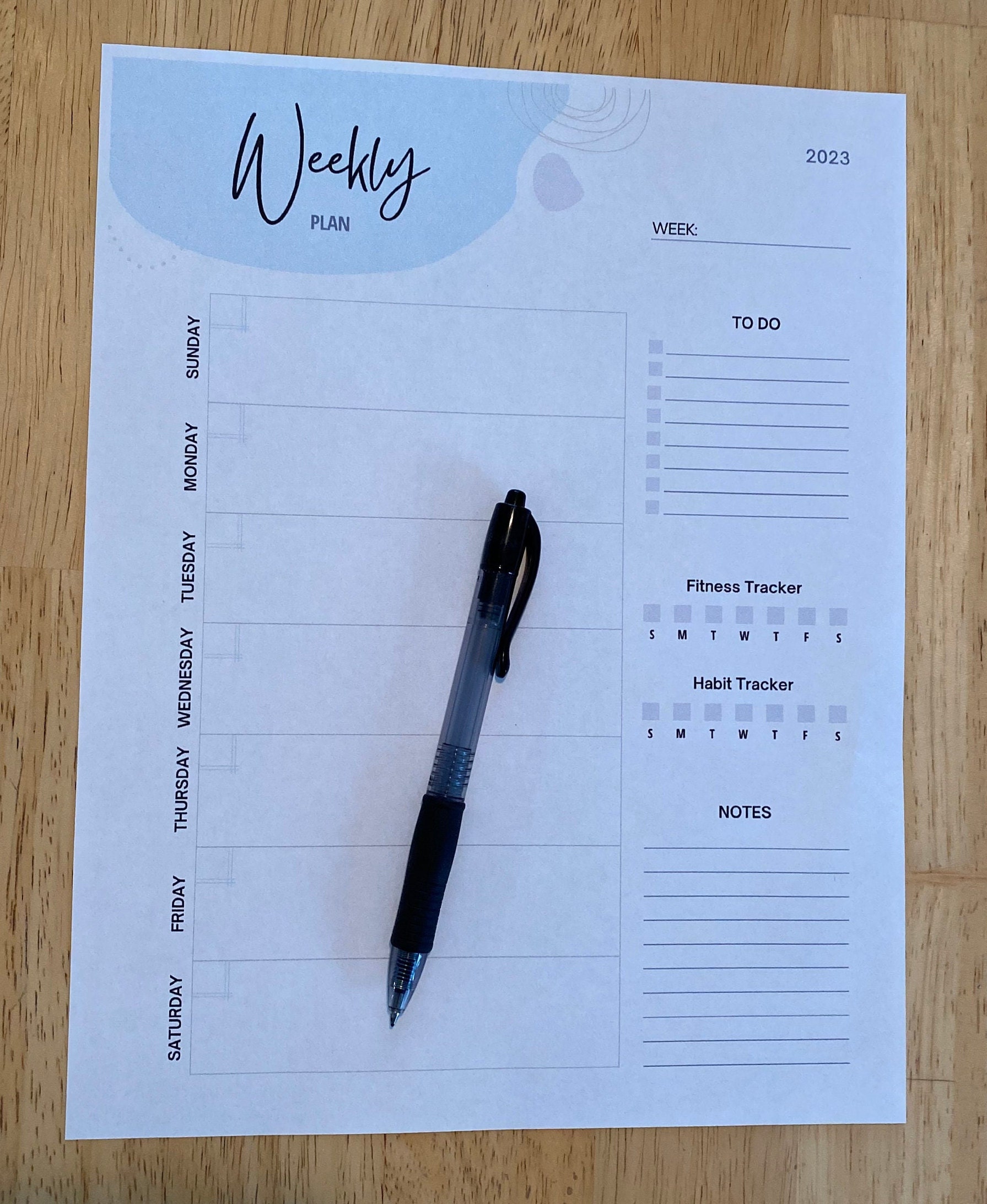 Printable Weekly Planner – Instant Digital Download JPEG - Etsy