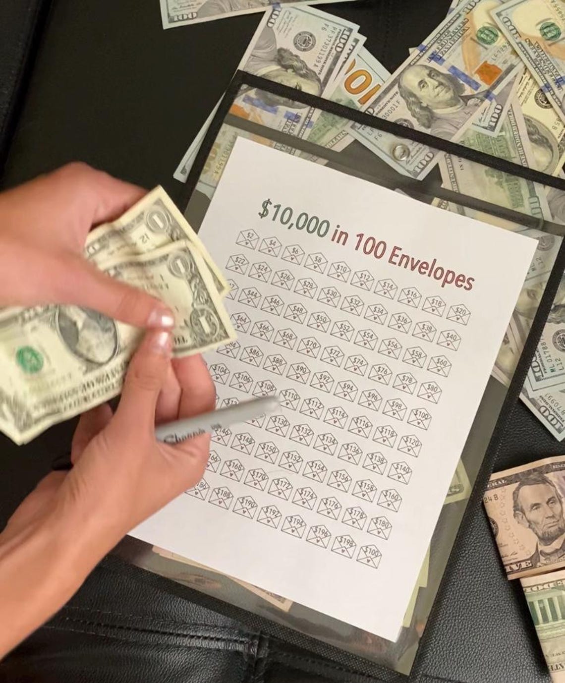 Envelope Savings Challenge Printable: 10,000 in 100 Envelopes Easy ...