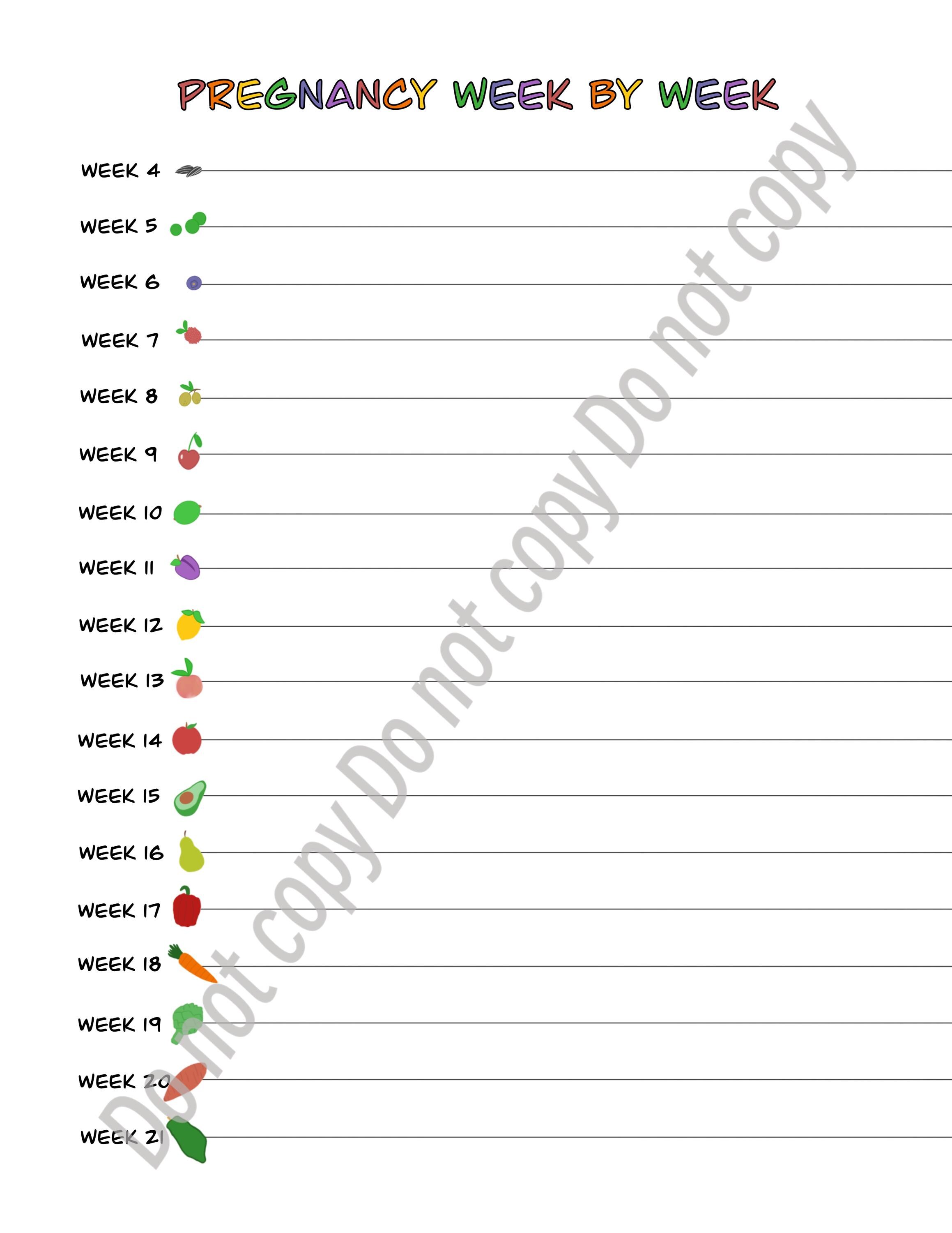 Pregnancy Journal Easily Track Pregnancy Week by Week Printable ...