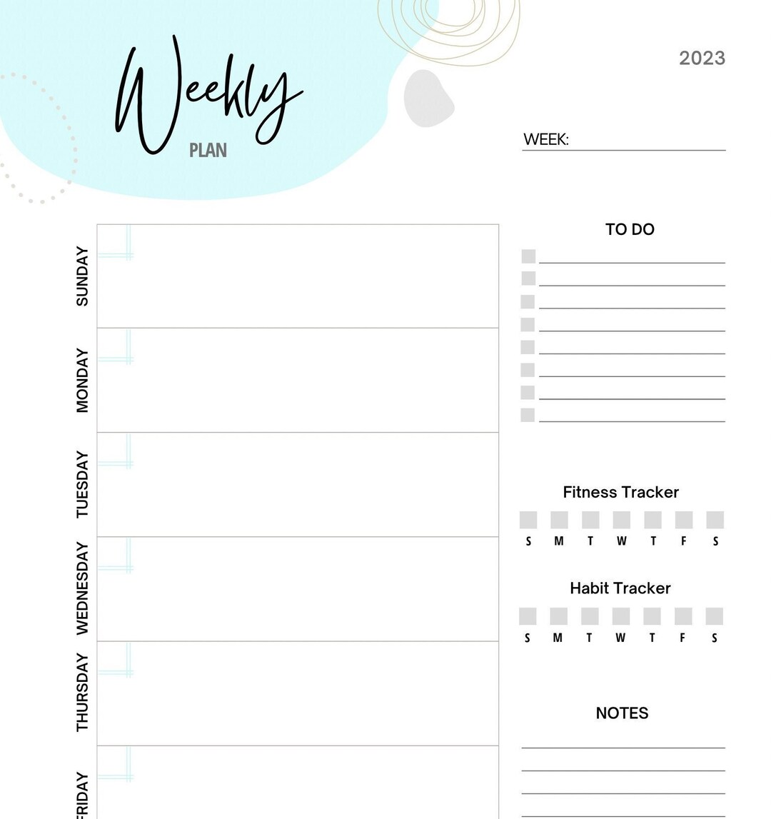 PRINTABLE WEEKLY PLANNER - Easy Weekly Planner Printable Organization ...
