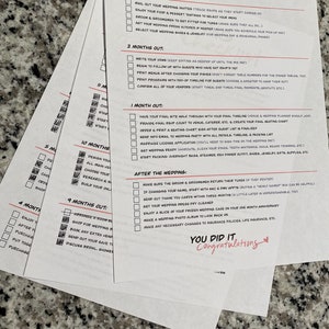 Wedding Planner Checklist Digital Download Bride Checklist Count Down to Wedding - Etsy UK