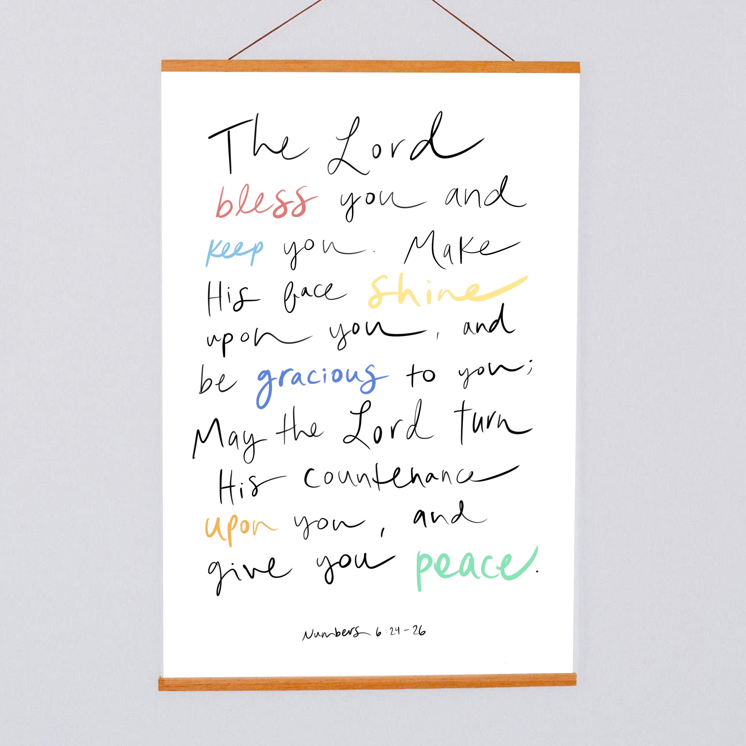 The Blessing Song Lyrics - Bible Quote Numbers 6 24:26 - Christian Wall ...