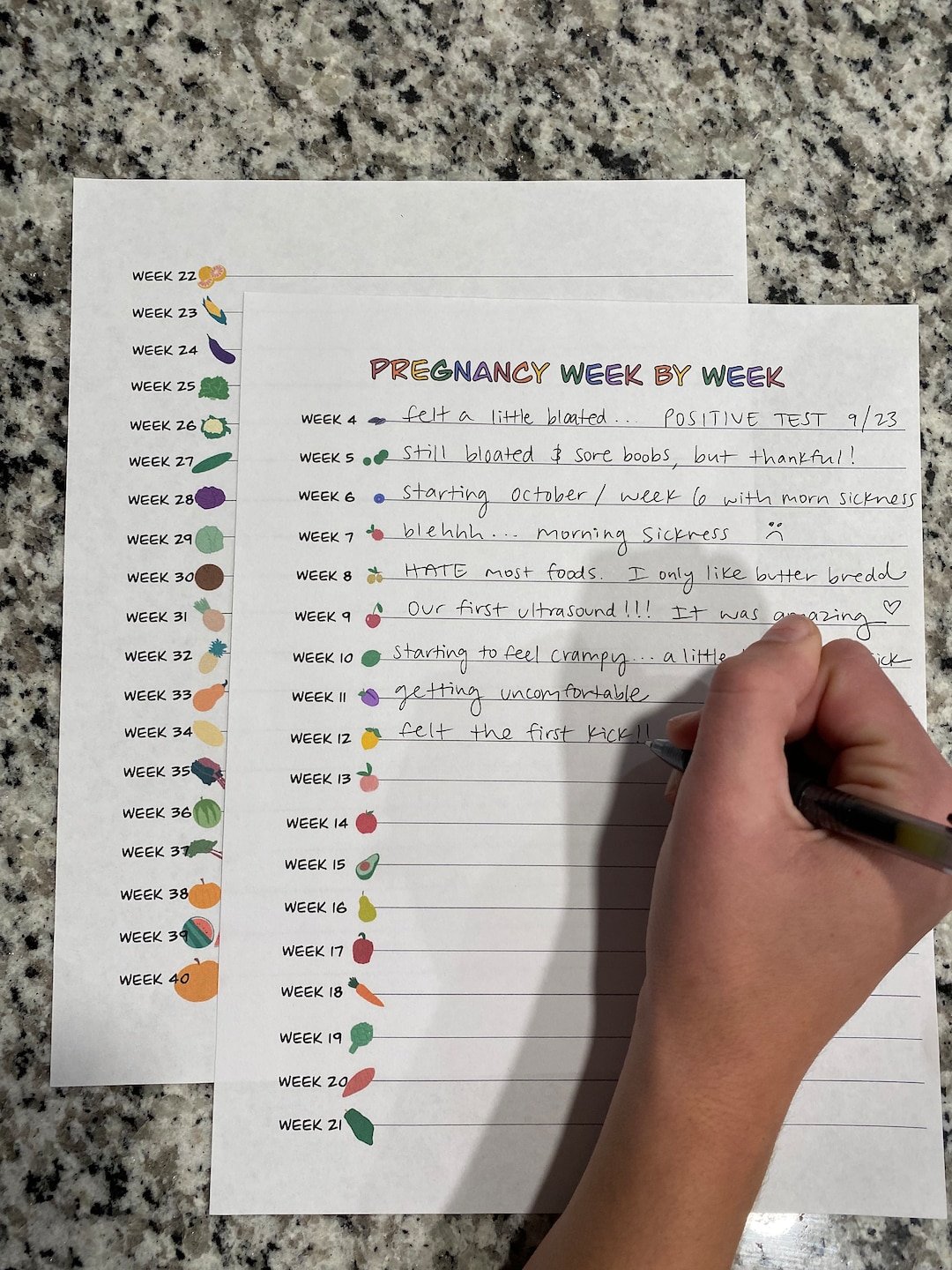 Pregnancy Journal Easily Track Pregnancy Week by Week Printable ...
