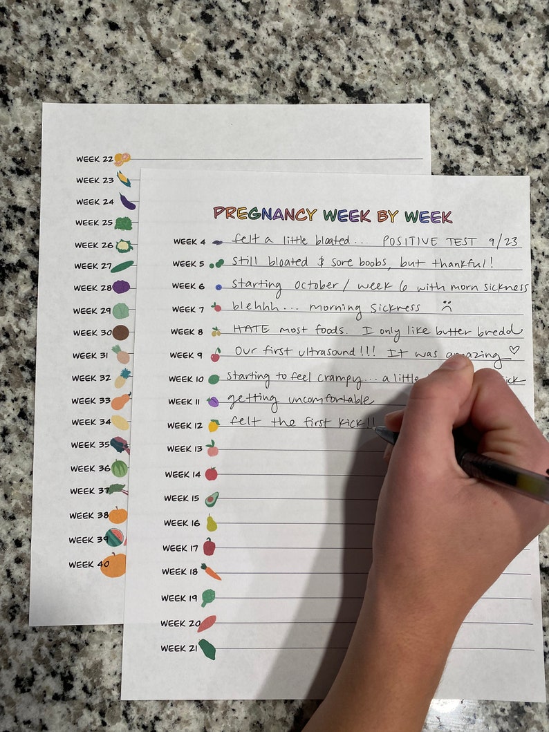 Pregnancy Tracker Week by Week Printable - Etsy