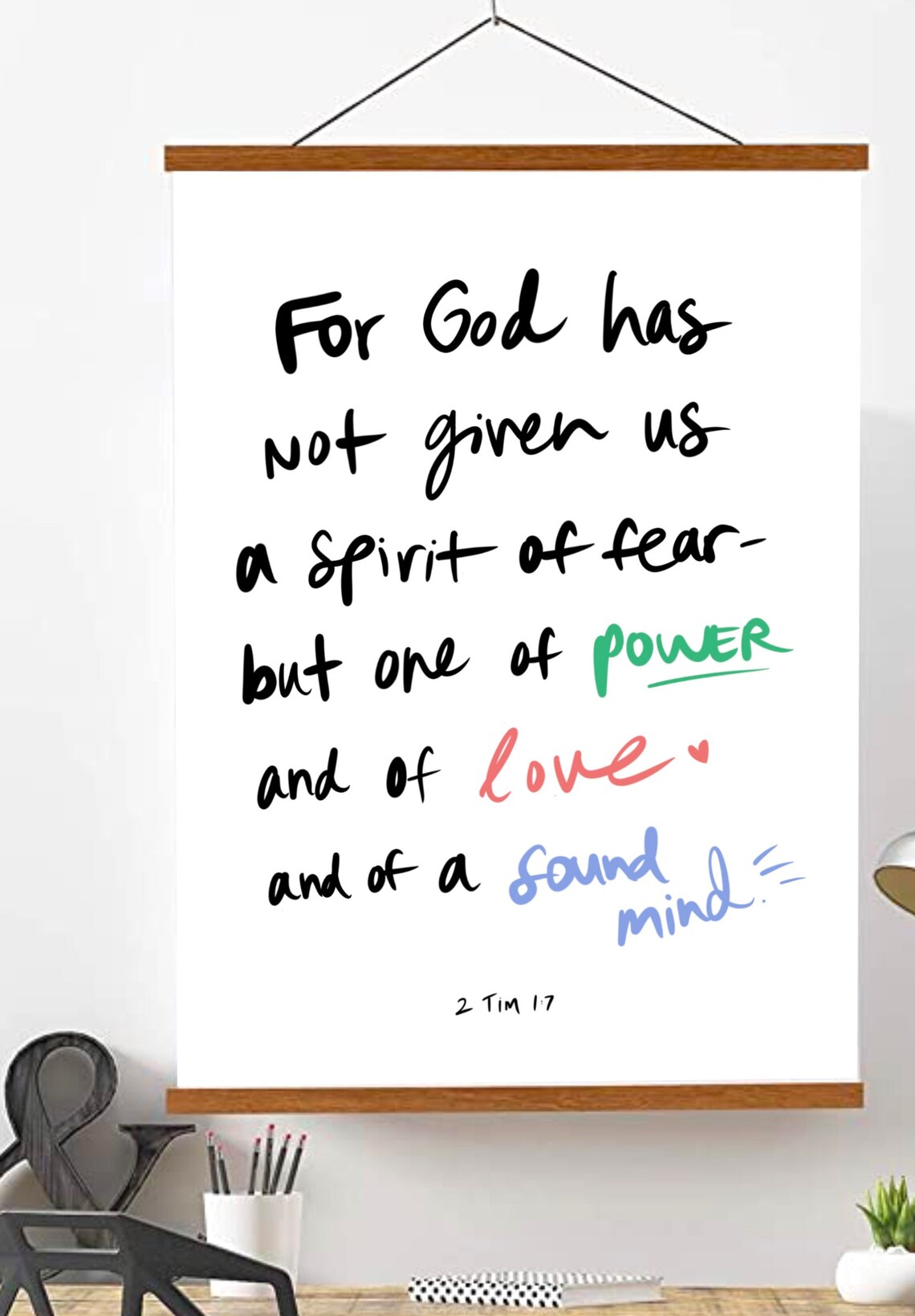 For God Has Not Given Us a Spirit of Fear Christian Wall Art Download ...