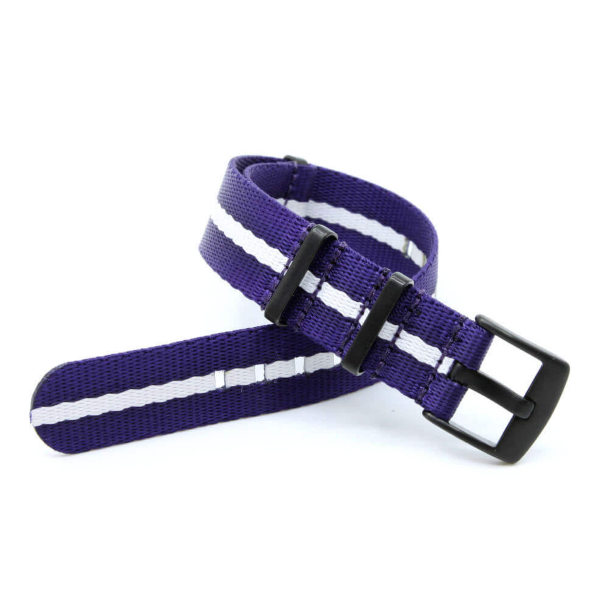 Seat Belt Pass-through Watch Strap Purple and White Premium Quality ...