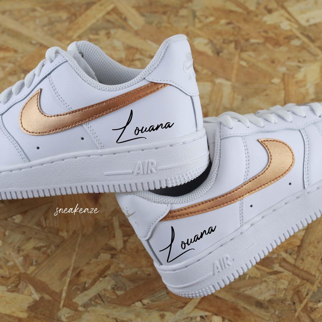 Personalized AF1 Custom Air Force 1 Children's Sneakers Metallic Color ...