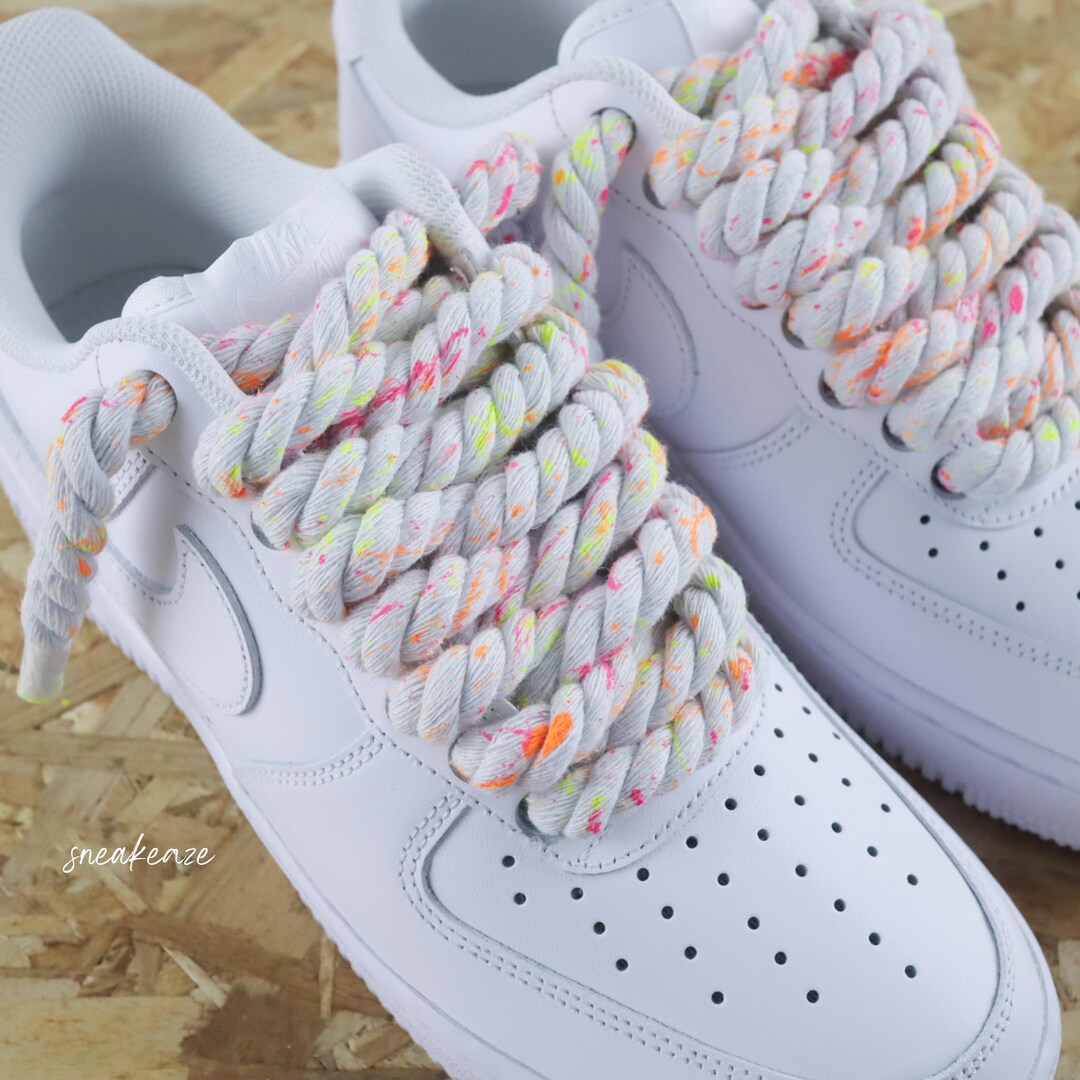 Air Force 1 Custom Rope Laces Neon Splash Chunky Unisex Rope Laces - Etsy