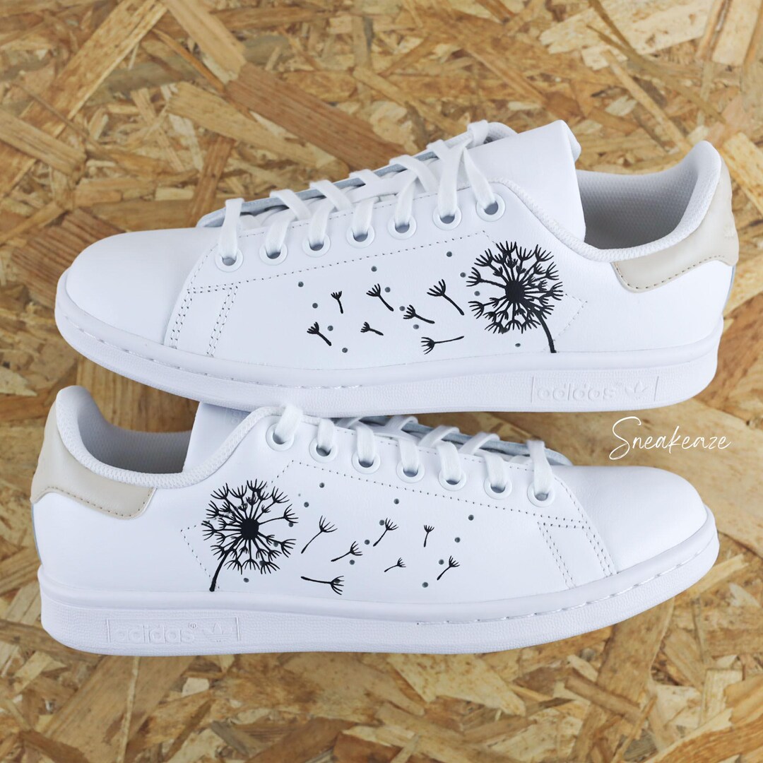 Custom Stan Smith Sneakers With Wildflower and Dandelion Design in ...