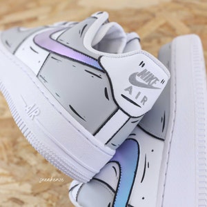 Personalized Sneakers Air Force 1 Custom Holographic Cartoon Sketch ...