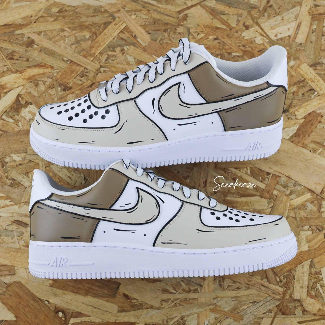 Air Force 1 Custom Cartoon Sketch Mocha Unisex Custom AF1 Sneakers - Etsy