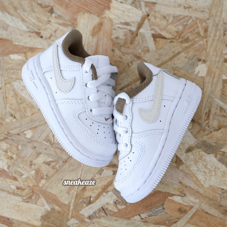 Air Force 1 Custom Color Swoosh Pastel Beige and Chocolate - Etsy