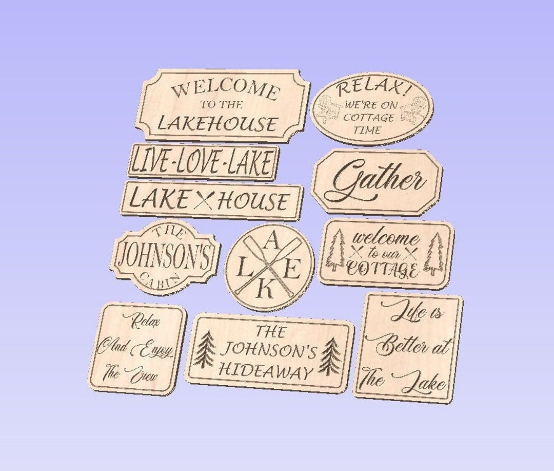 Cottage Signs | Lakehouse Signs | Cabin Signs - Vector Files for CNC ...