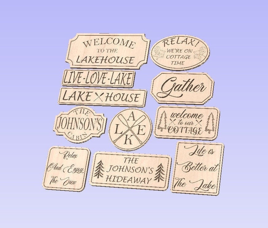 Cottage Signs | Lakehouse Signs | Cabin Signs - Vector Files for CNC ...