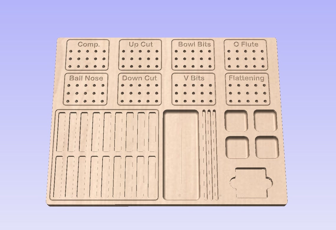 Router Bit Storage Tray | *DIGITAL FILES* | Dxf. Svg. Ai. Eps. Pdf. Crv ...