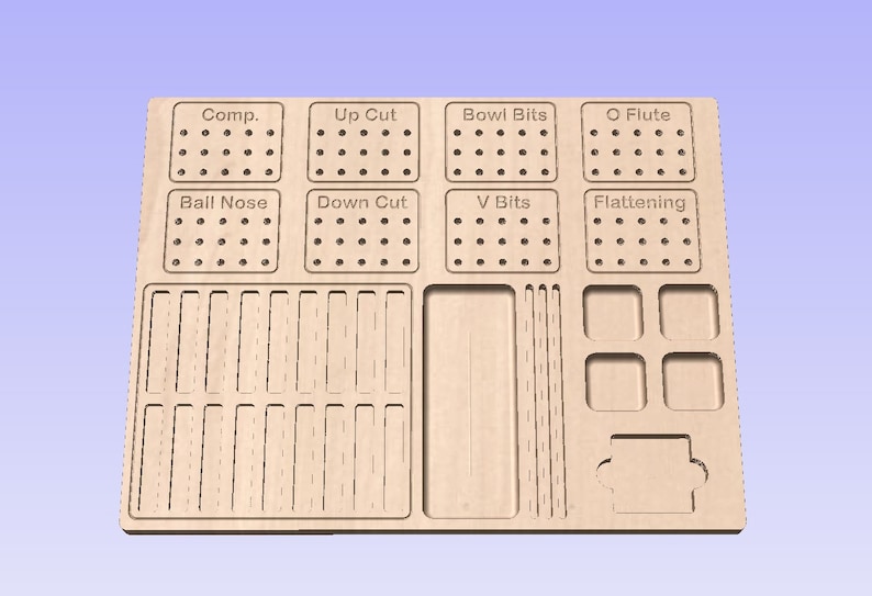 Router Bit Storage Tray Digital Files Dxf Svg Ai Eps Pdf Crv W