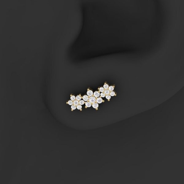 Flower Helix Earring - Etsy