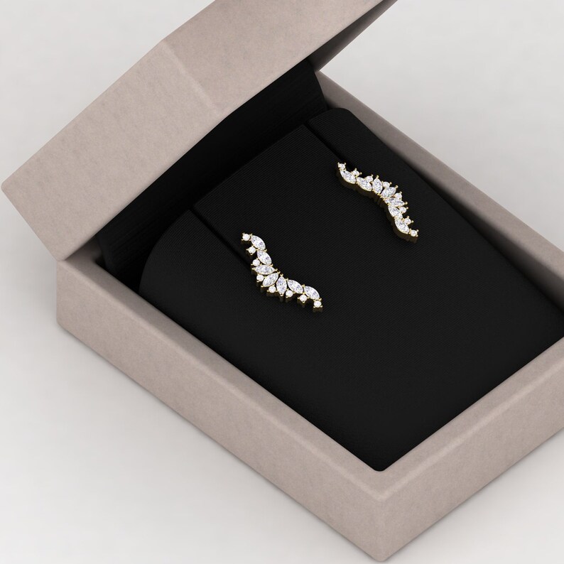 Diamond Cartilage Earring Diamond Helix Earrings Diamond | Etsy