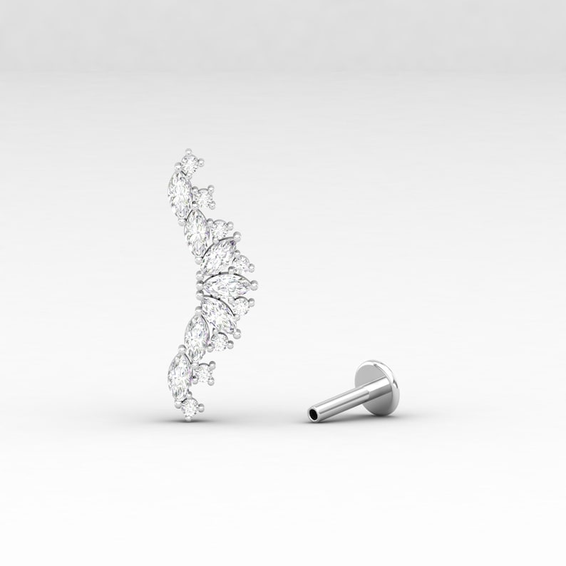 Diamond Cartilage Earring Diamond Helix Earrings Diamond | Etsy