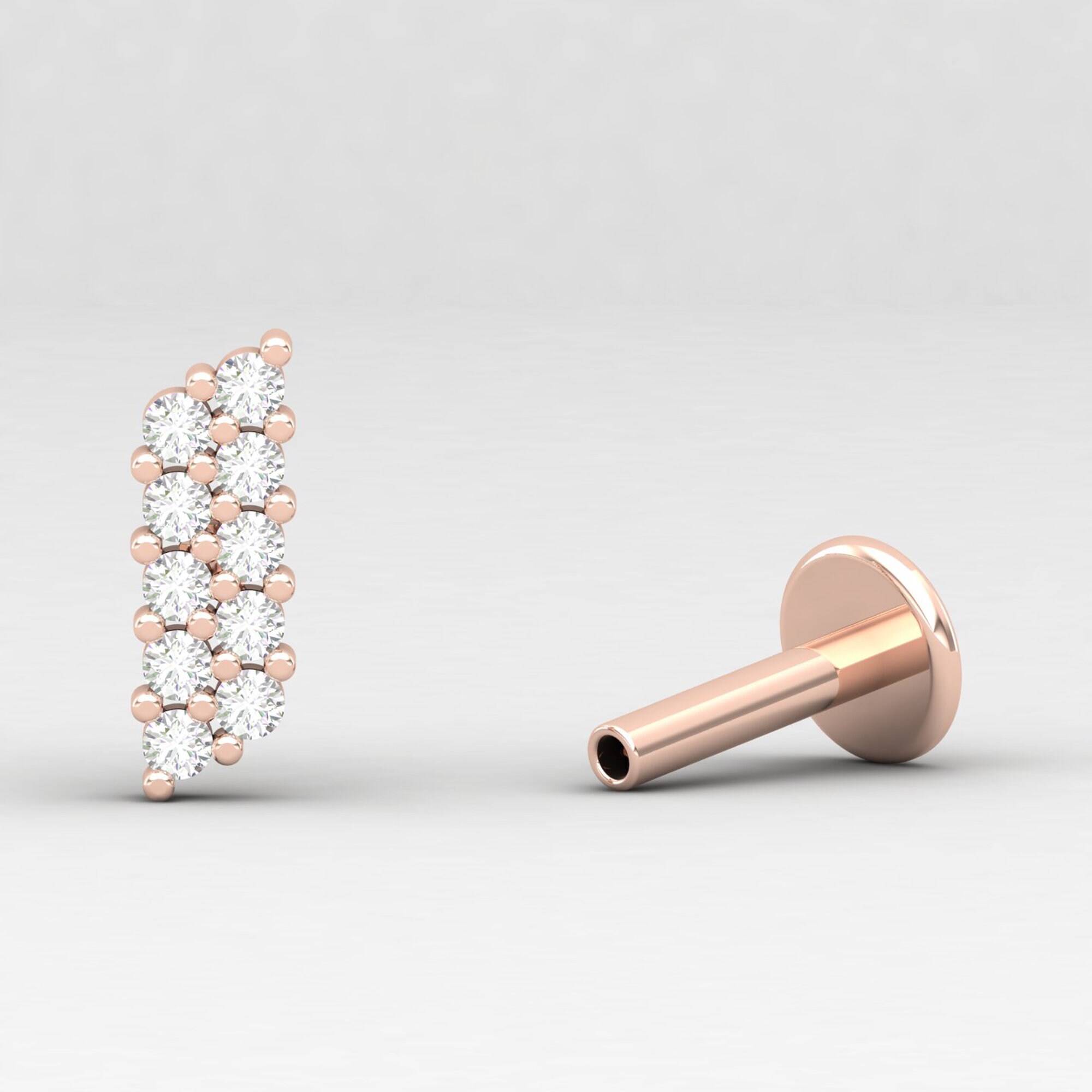 Diamond Helix Piercing Diamond Tragus Piercing 14K Cartilage | Etsy